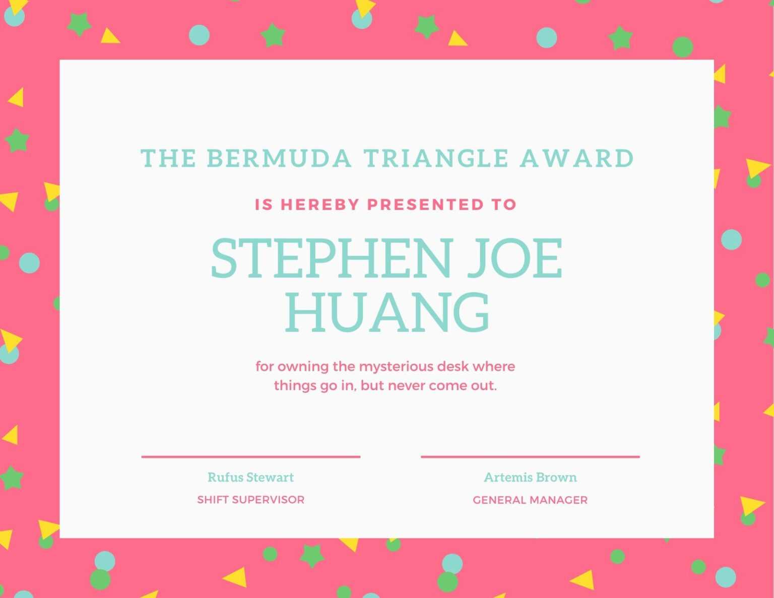 Page 10 – Free Custom Printable Funny Certificate Templates Canva With ...
