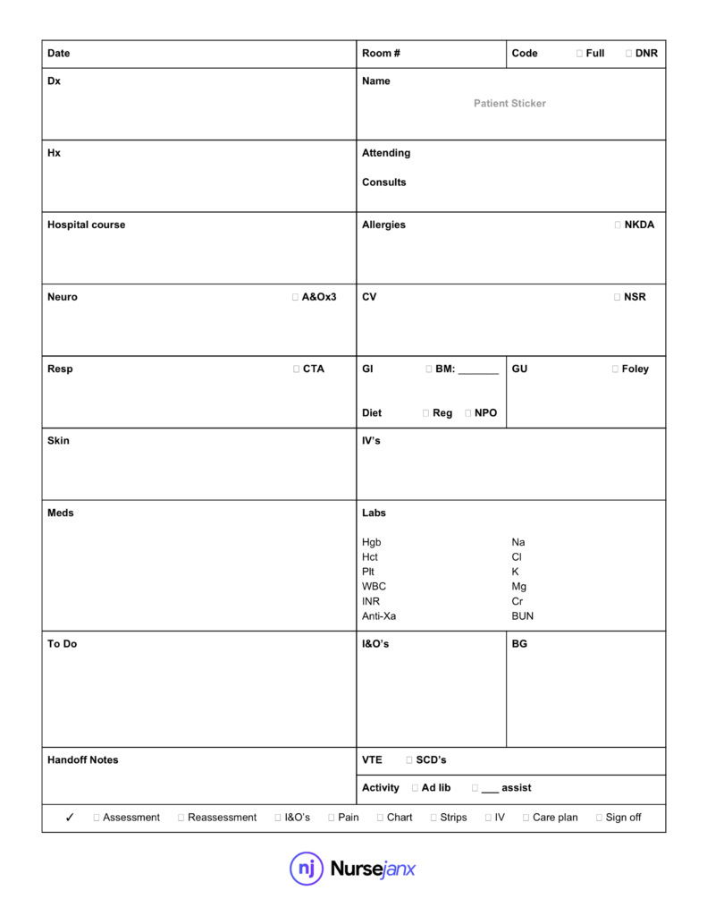 Paper Design & Templates NEW CUSTOM TEMPLATE Nursing Report Sheet ...