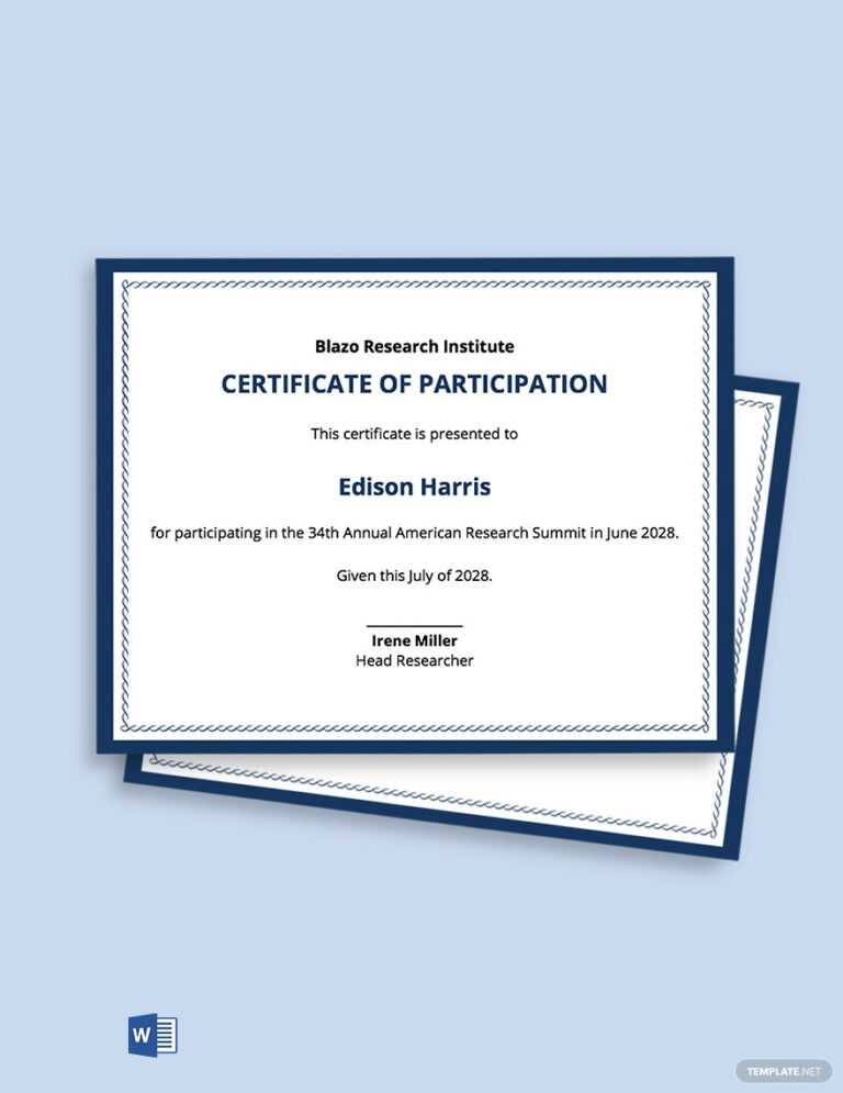 Participation Certificates Templates Word – Design, Free, Download ...