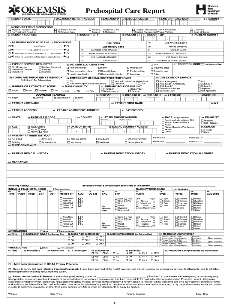 Patient Care Report Template