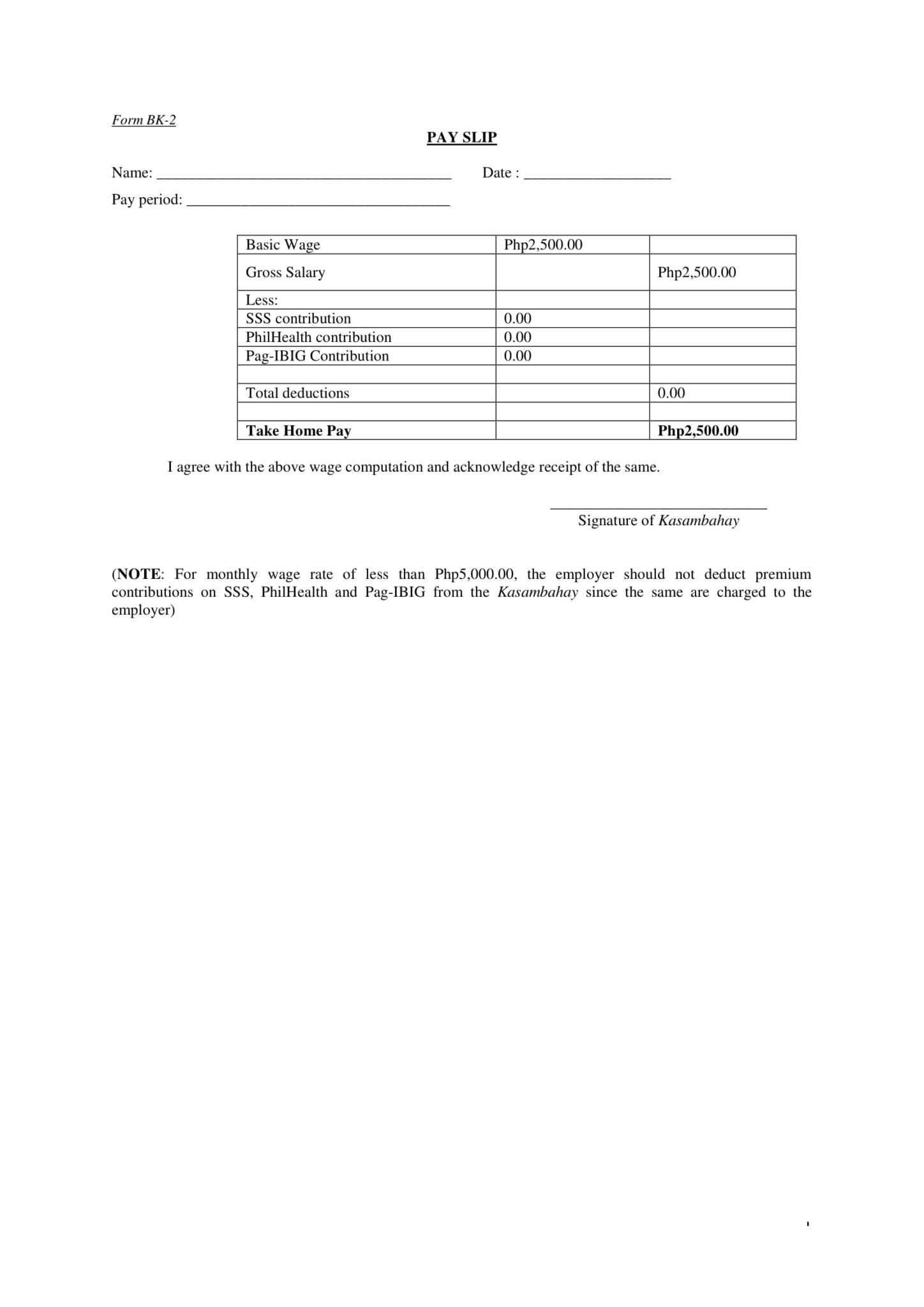 Payslip – 10+ Examples, Format, Pdf Examples Intended For Blank Payslip ...