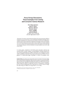 PDF) Focus Group Discussions: Three Examples From Family And Inside ...