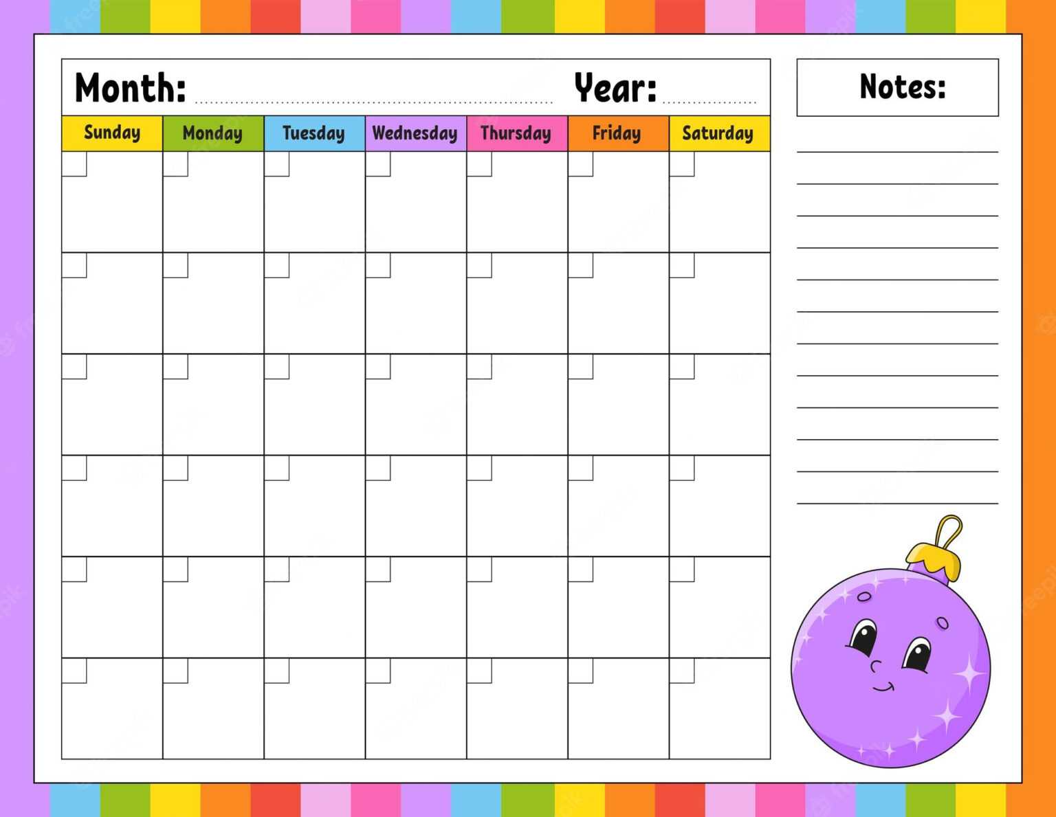 Premium Vector Blank Calendar Template For One Month Without With Blank ...