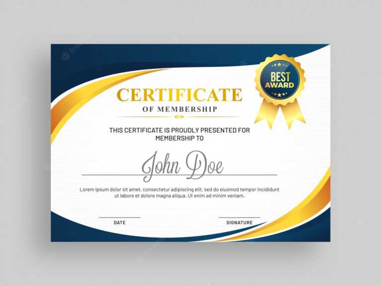 Premium Vector Certificate Of Membership Template With Blue And For New ...