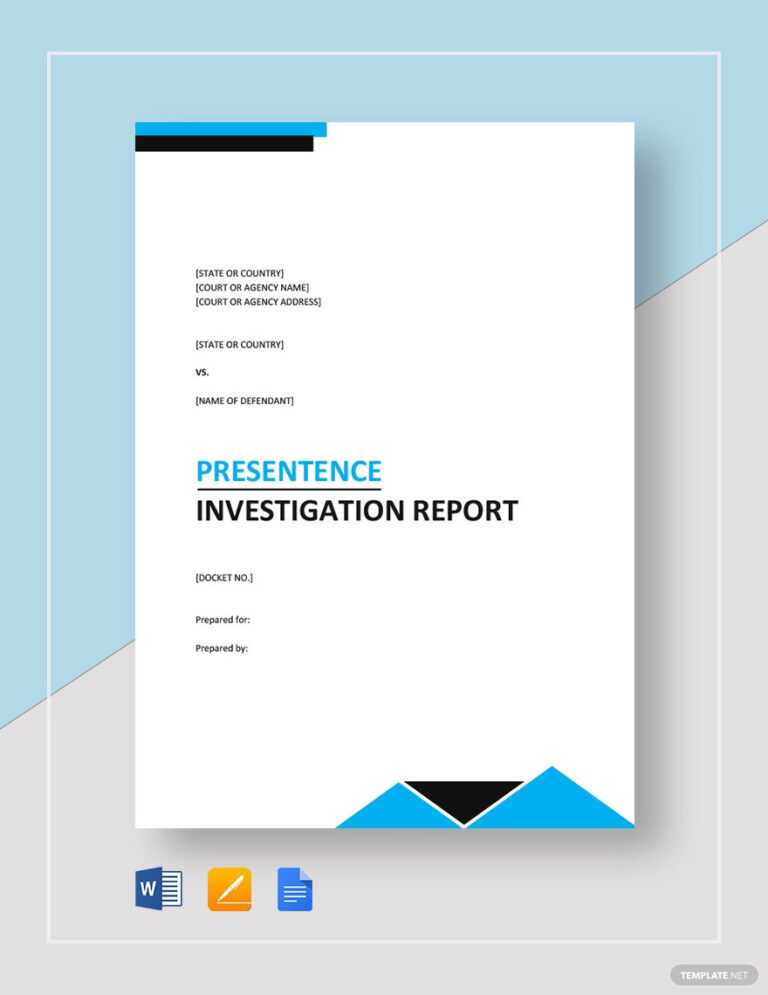 Presentence Investigation Report Template – Google Docs, Word ...