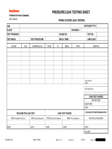 Pressure Test Form – Fill Online, Printable, Fillable, Blank In ...