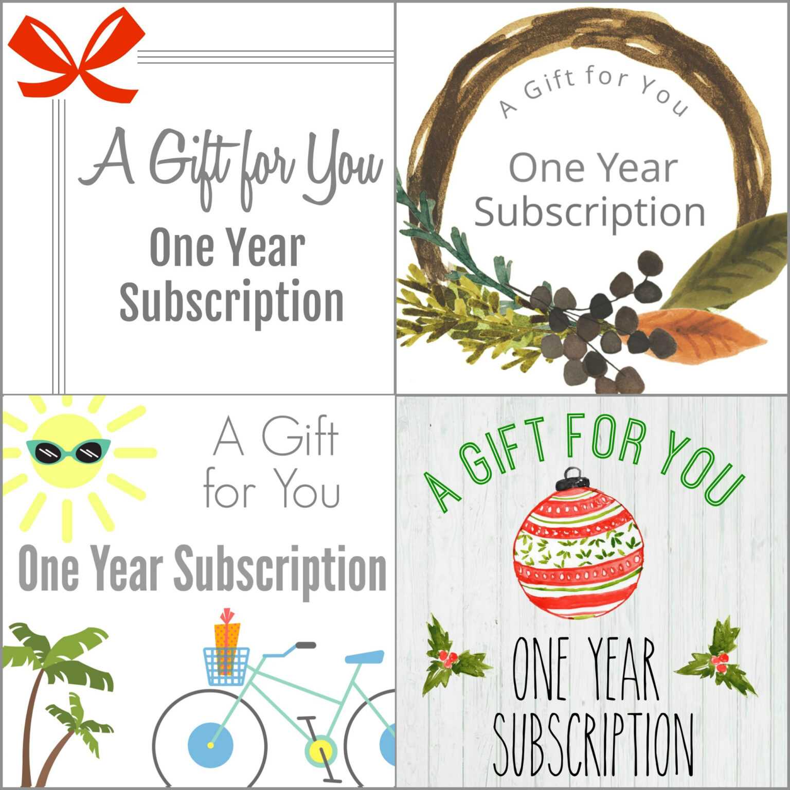 Magazine Subscription Gift Certificate Template - Rebeccachulew.com