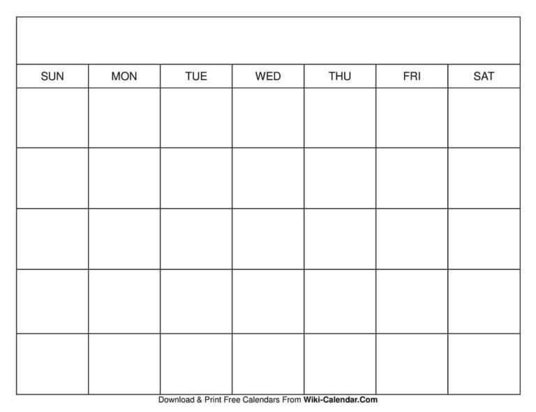 Printable Blank Calendar Templates – Wiki Calendar For Blank Calender ...