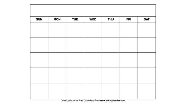 Printable Blank Calendar Templates – Wiki Calendar For Blank Calender ...