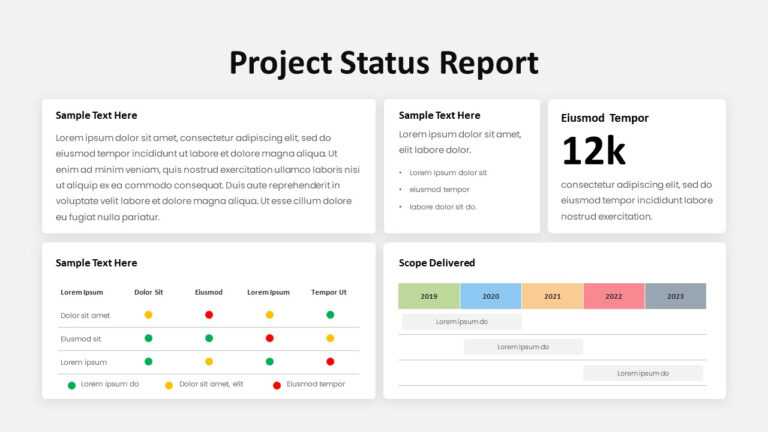 Project Status Report – SlideBazaar Throughout Weekly Project Status ...