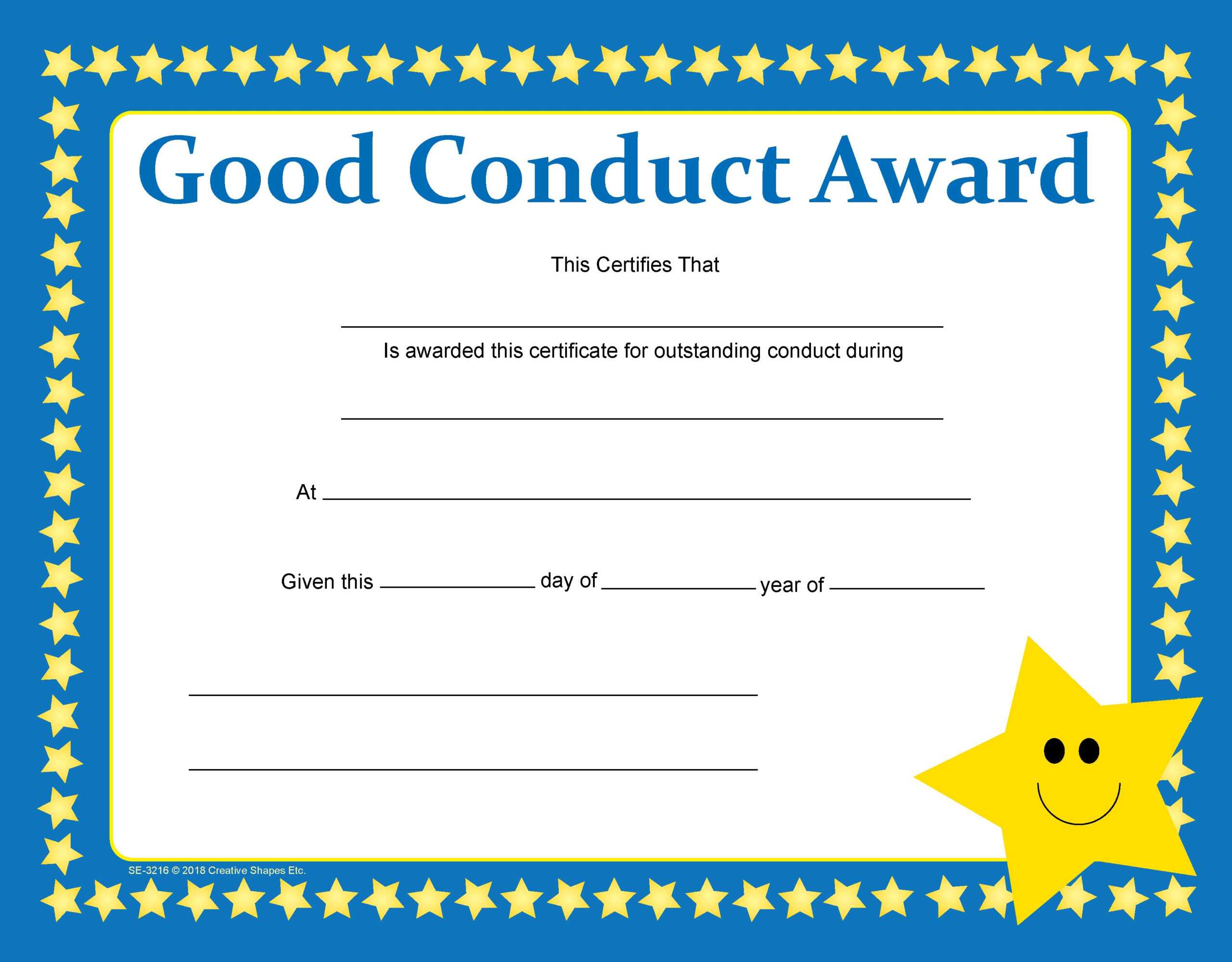Good Conduct Certificate Template - Rebeccachulew.com