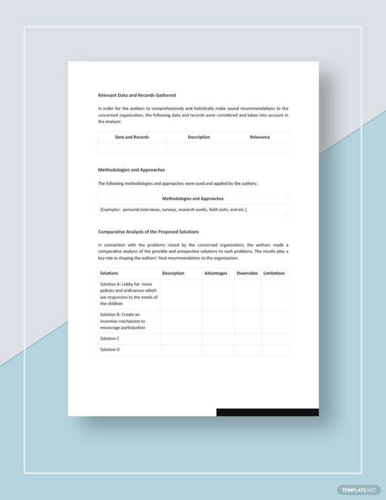 Recommendation Report Template – Google Docs, Word, Apple Pages Inside ...