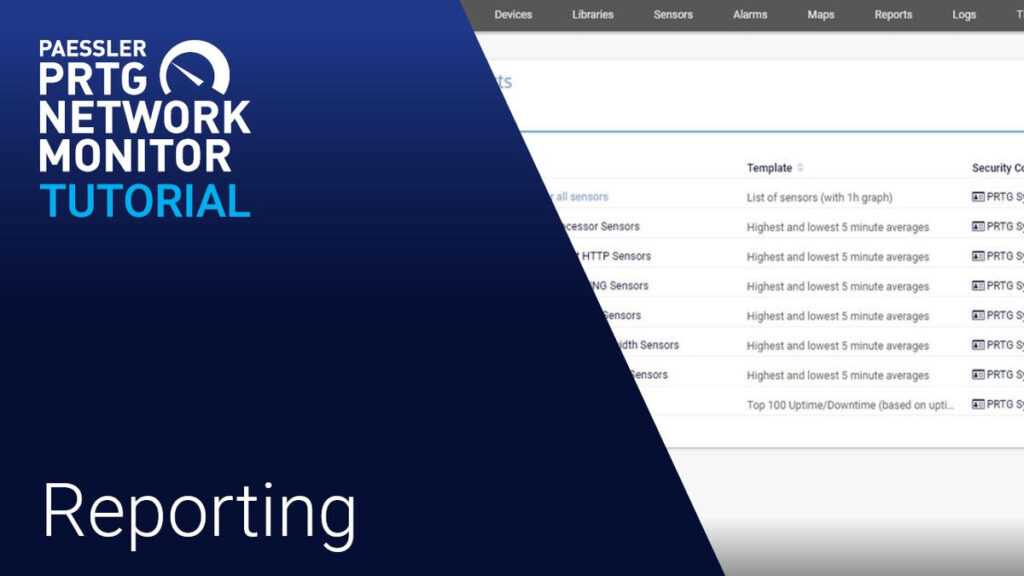 Reporting With Paessler PRTG Inside Prtg Report Templates ...