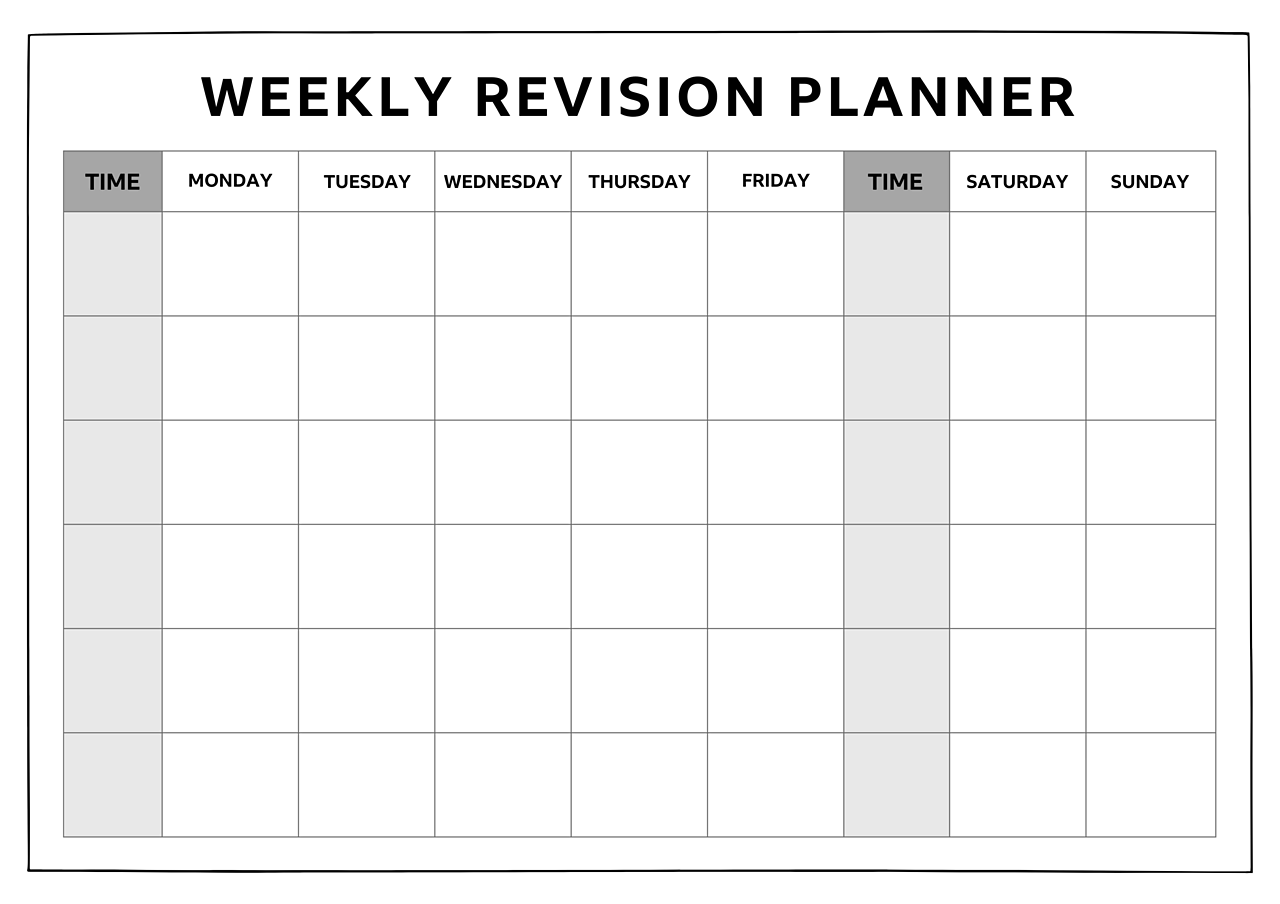 Blank Revision Timetable Template