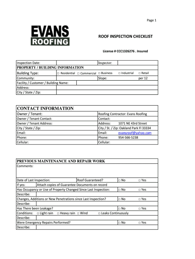 Roof Inspection Report Template – Rebeccachulew.com