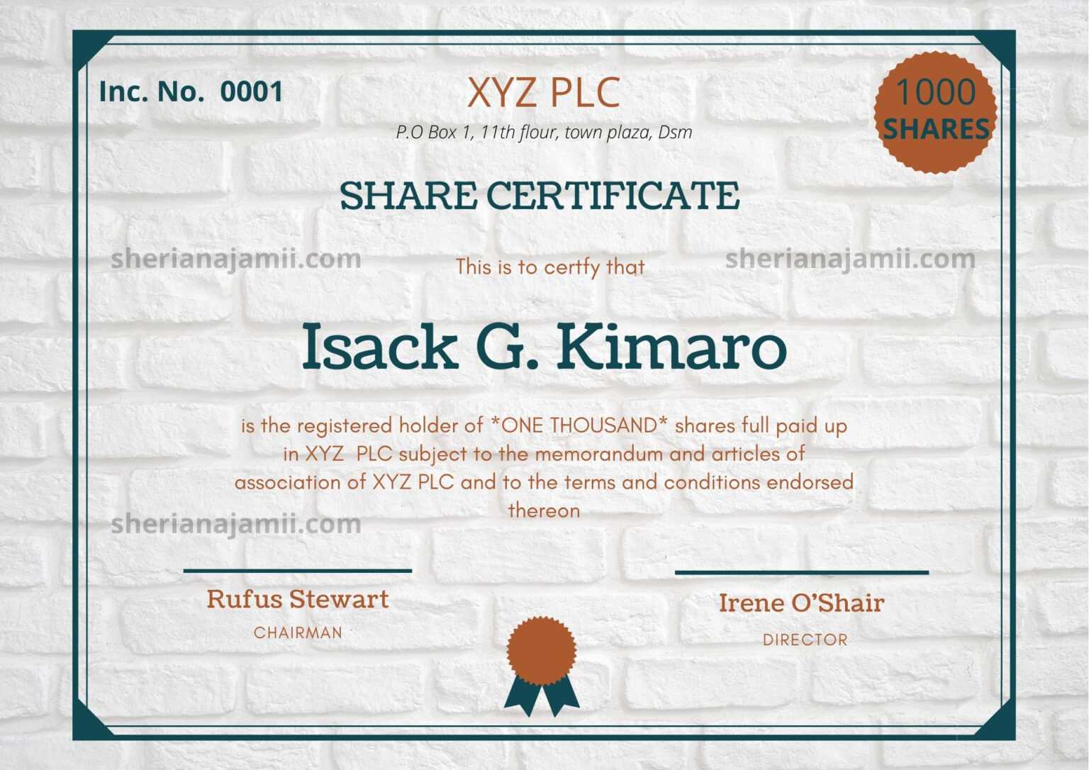 Share Certificate 10 (guide + Free Templates Jpg, Pdf, Word Pertaining ...