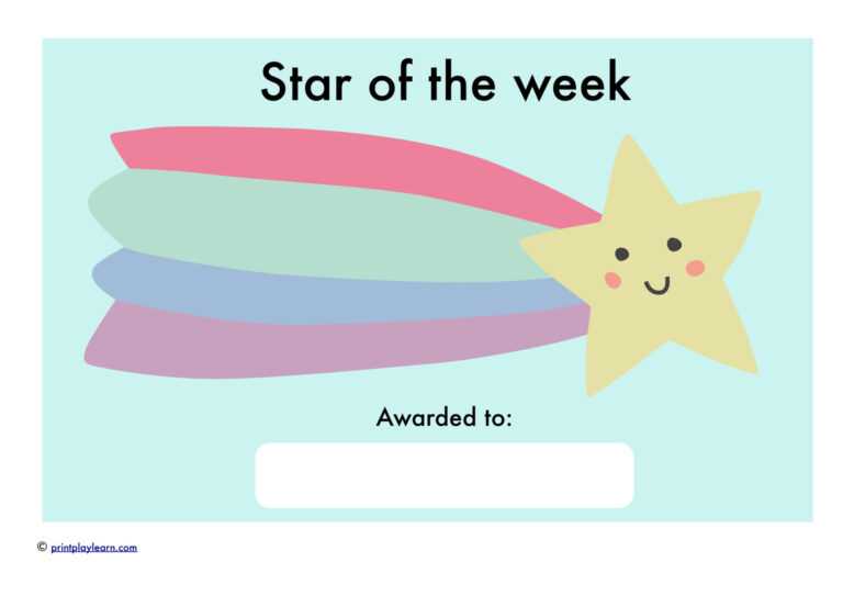 Shooting Star Certificate – Printable Teaching Resources – Print ...