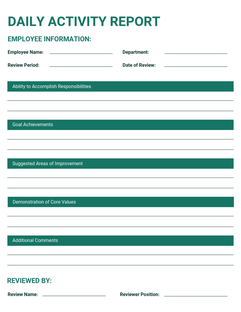 Weekly Activity Report Template - Rebeccachulew.com