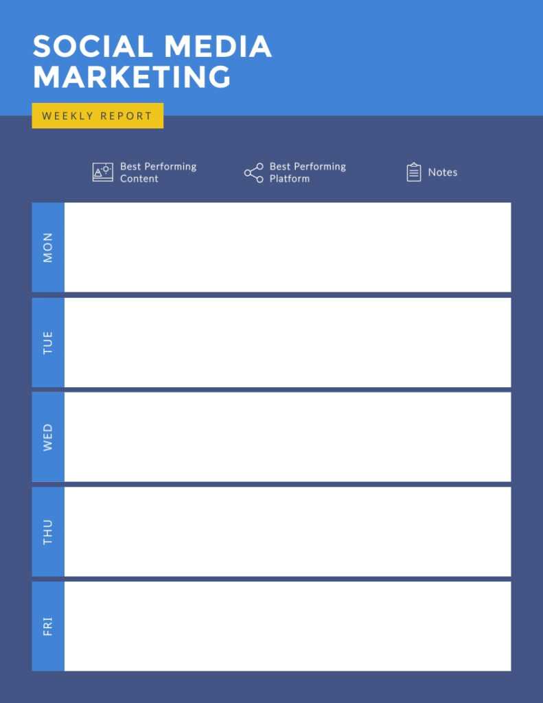 Social Media Marketing Weekly Report Template Visme With Marketing ...