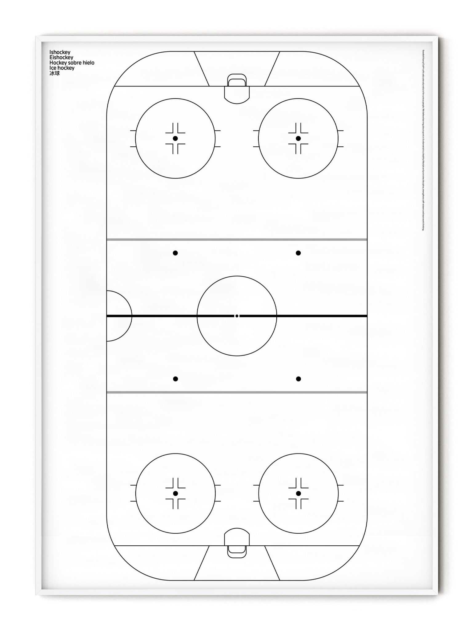 Sport Hockey Rink Mono Poster – Swedish Stamp Club For Blank Hockey ...