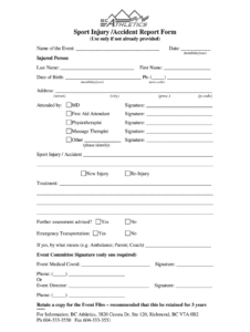Injury Report Form Template Rebeccachulew Injury Report Form Template Rebeccachulew