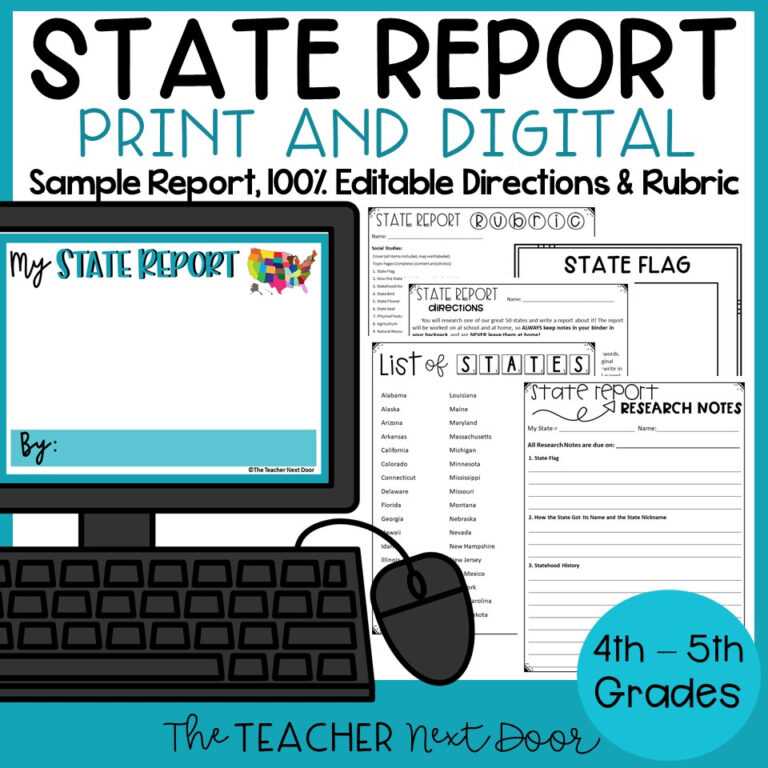 State Report Print And Digital – The Teacher Next Door With State ...