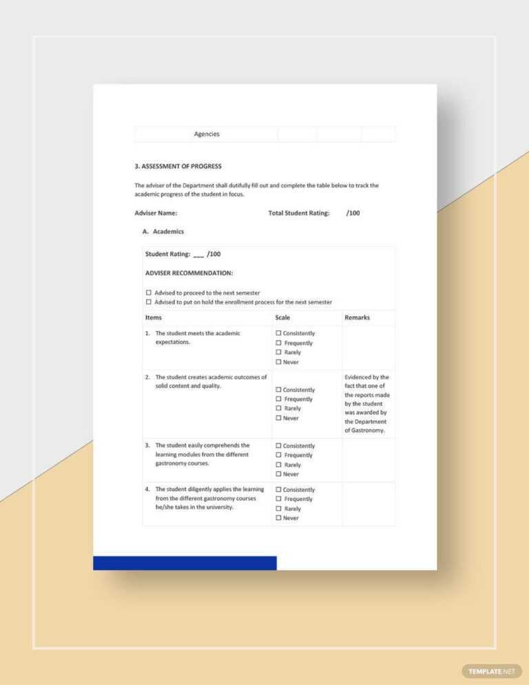 Educational Progress Report Template - Rebeccachulew.com