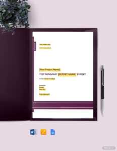 Test Summary Report Template – Google Docs, Word, Apple Pages For Test ...