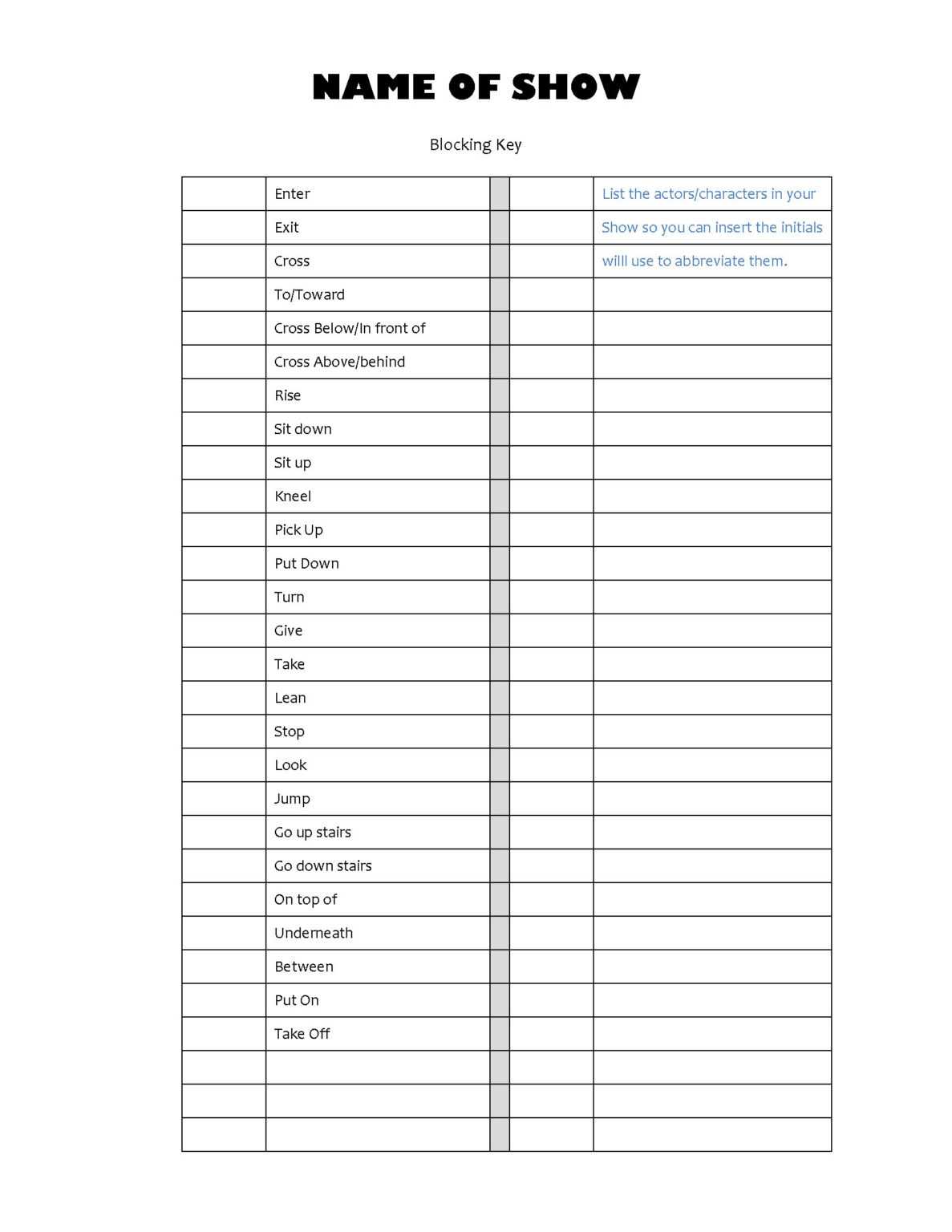 The Stage Manager’s Toolkit Inside Rehearsal Report Template ...