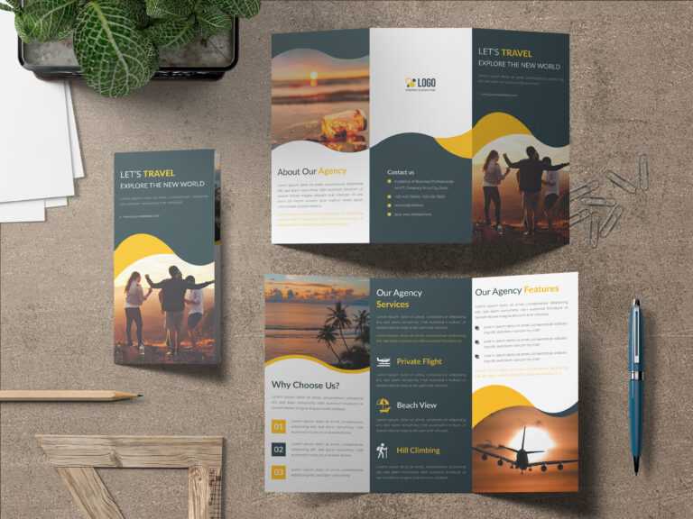 Travel Trifold Brochure Template In Three Panel Brochure Template ...