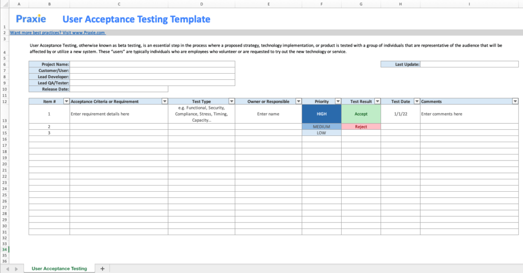 User Acceptance Testing Template – Change Management Software For ...