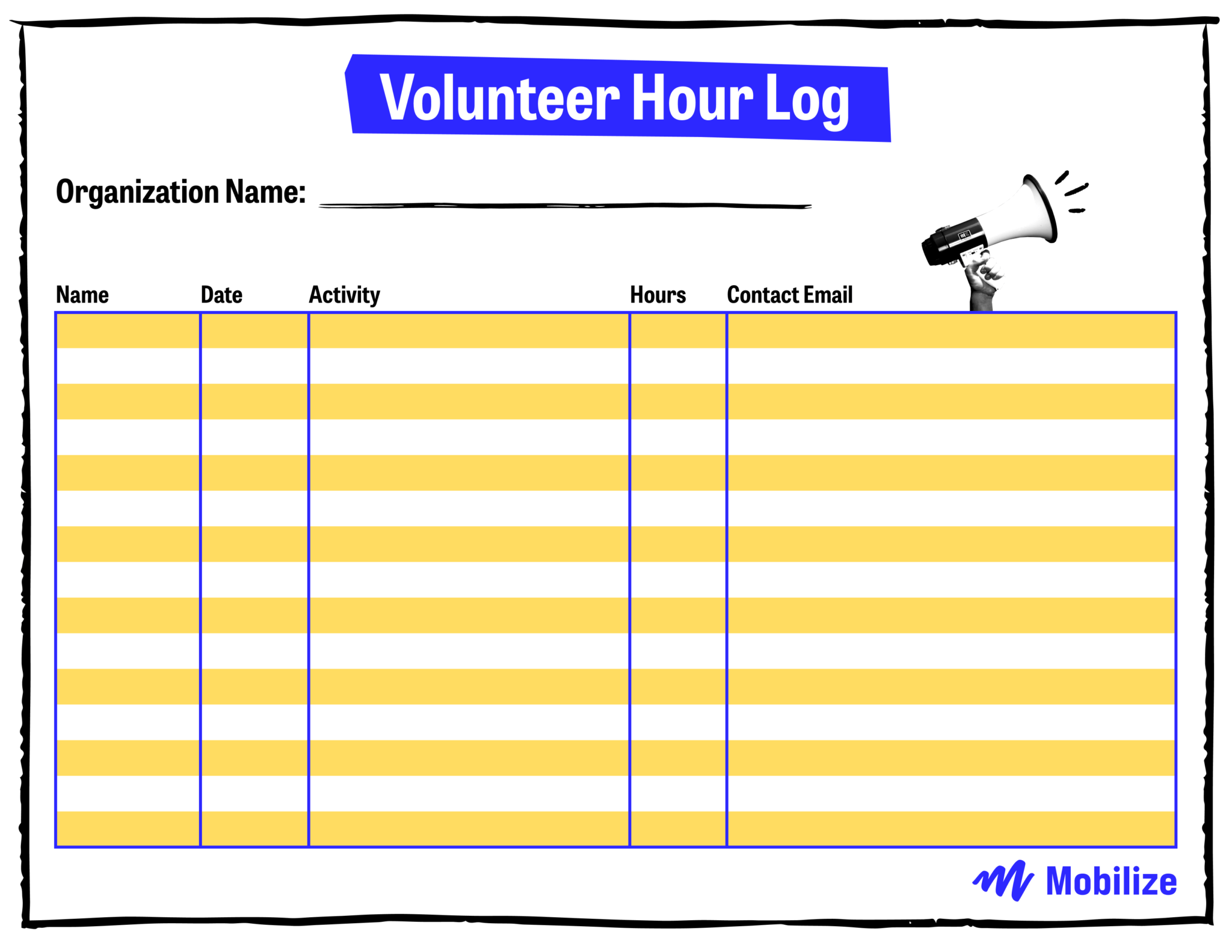Volunteer Hours Log: Free Resource & Tips Mobilize Blog Inside ...
