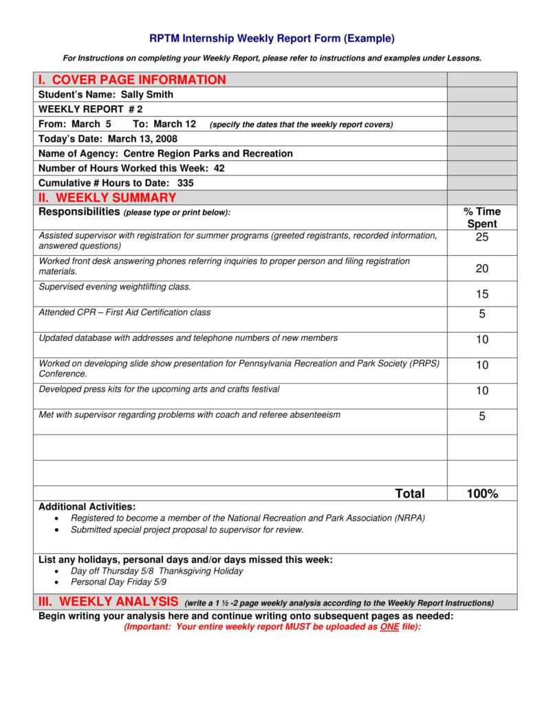 Weekly Operations Report – 10+ Examples, Format, Pdf Examples Intended ...