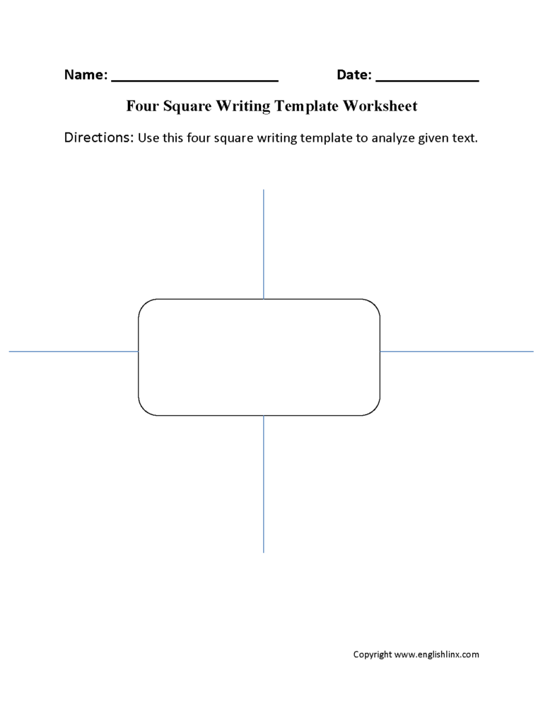 Writing Template Worksheets Four Square Writing Template Worksheet ...