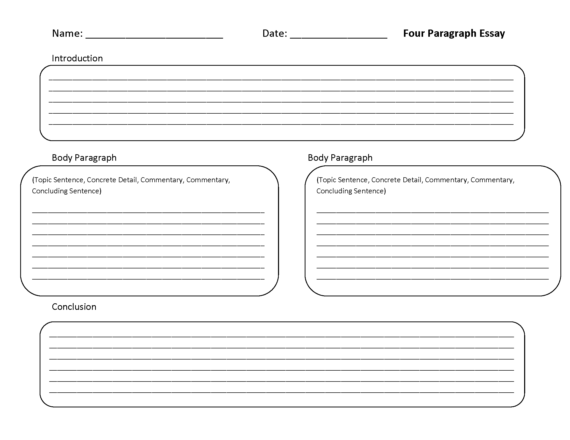 Writing Worksheets Writing Template Worksheets Regarding Blank Four ...