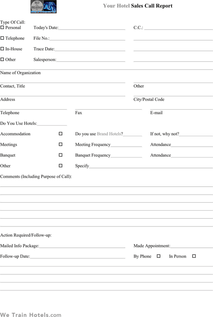 Customer Visit Report Template Free Download - Rebeccachulew.com