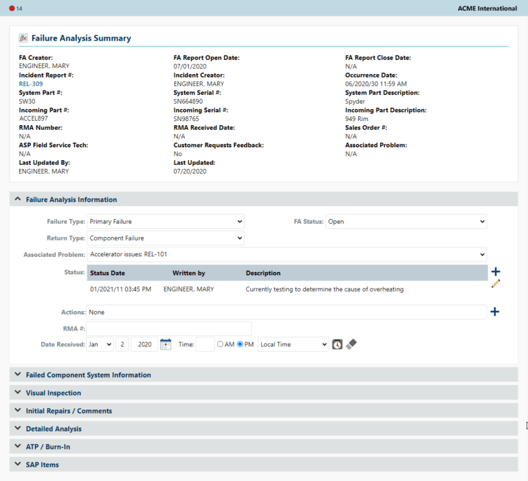 XFRACAS – Key Features – Web Based Failure Reporting, Analysis And ...
